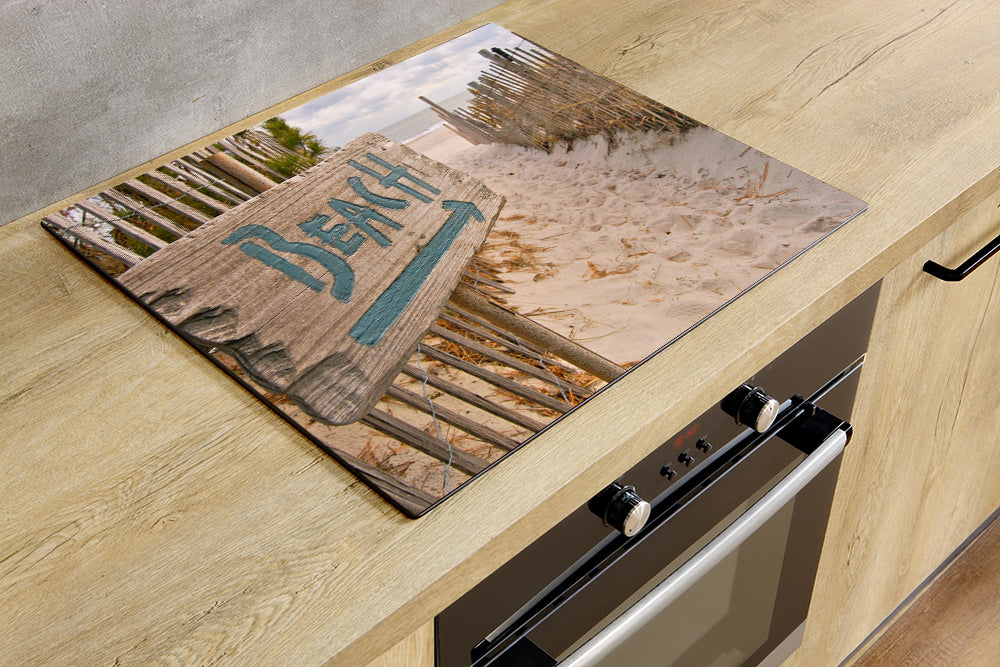 Inductiebeschermer - Beach Sign – Inductiebeschermenshop.nl
